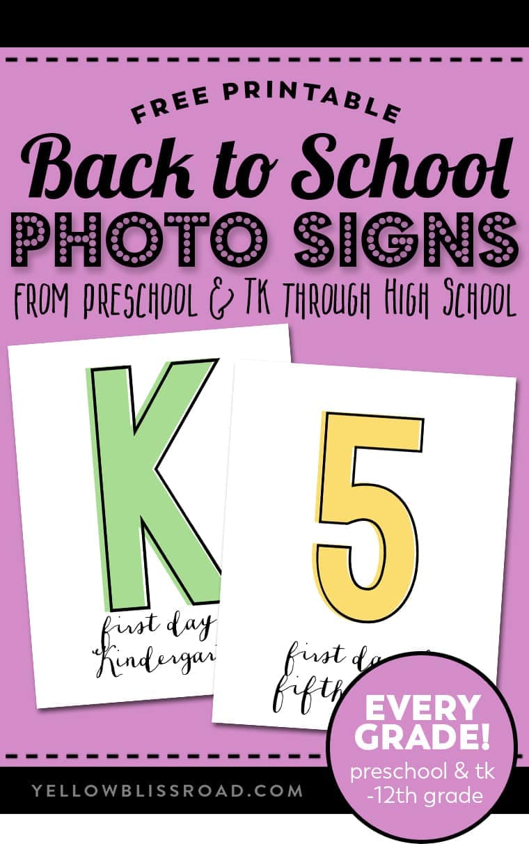 First Day of School Signs - Thrive at Home