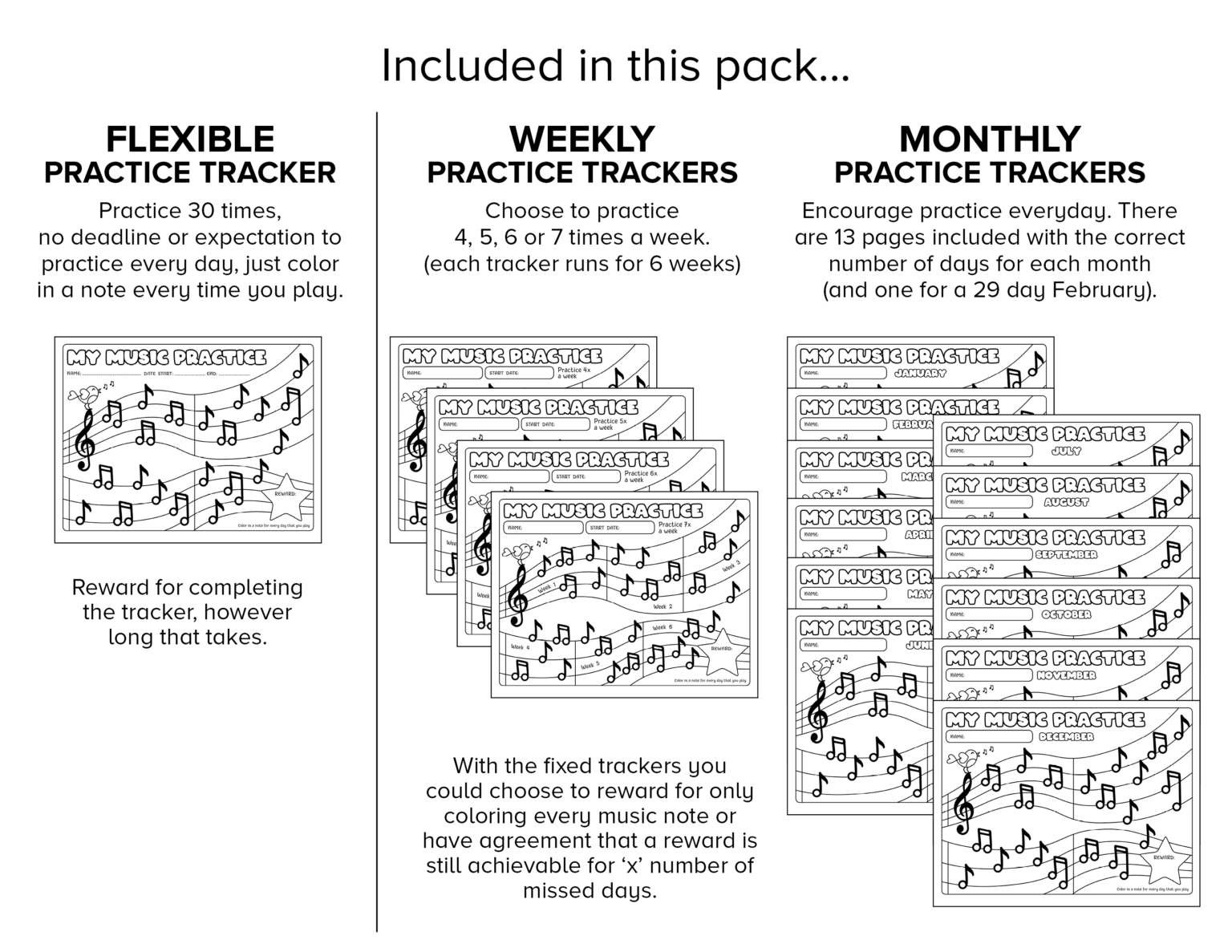 Printable Music Practice Log - Thrive at Home