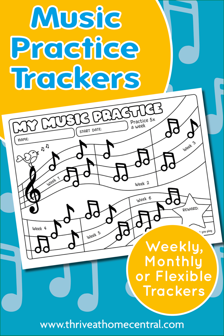 Printable Music Practice Log - Thrive at Home