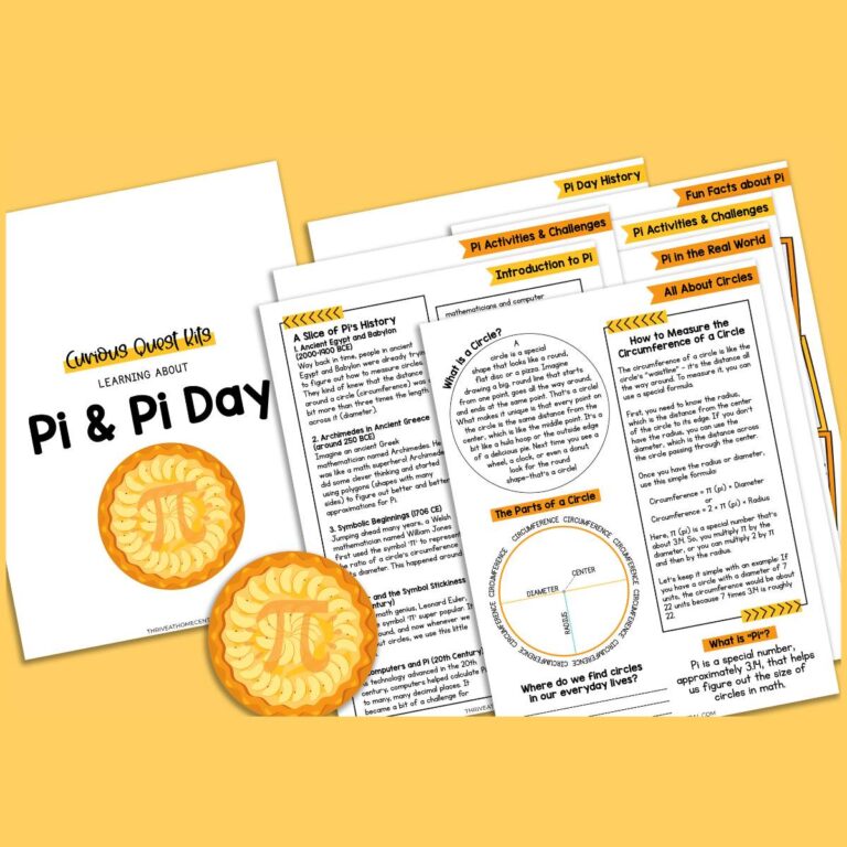 Fun Free Printable Pi Day Worksheets for Kids - Thrive at Home
