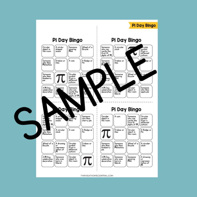 Fun Free Printable Pi Day Worksheets for Kids - Thrive at Home