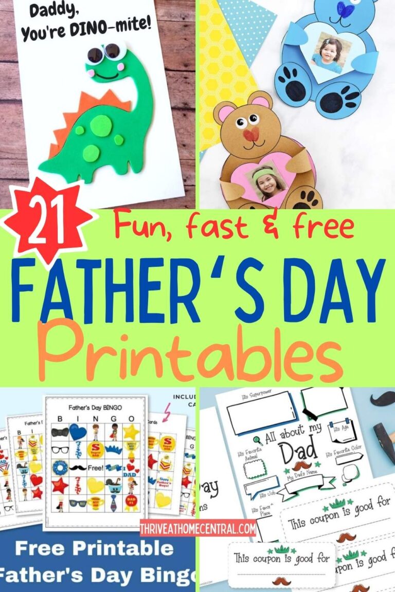 21 Father's Day Printables to Make Dad Smile - Thrive at Home