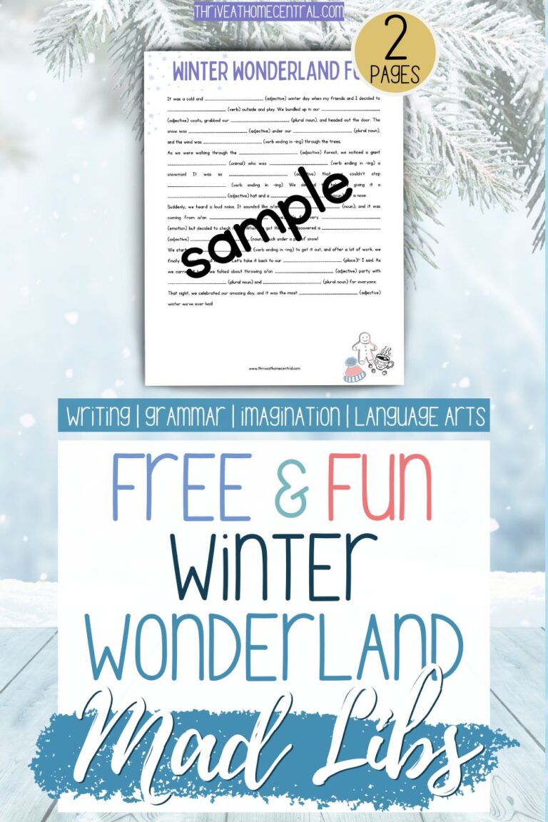 Free Fun Winter Mad Libs Printable for Kids - Thrive at Home