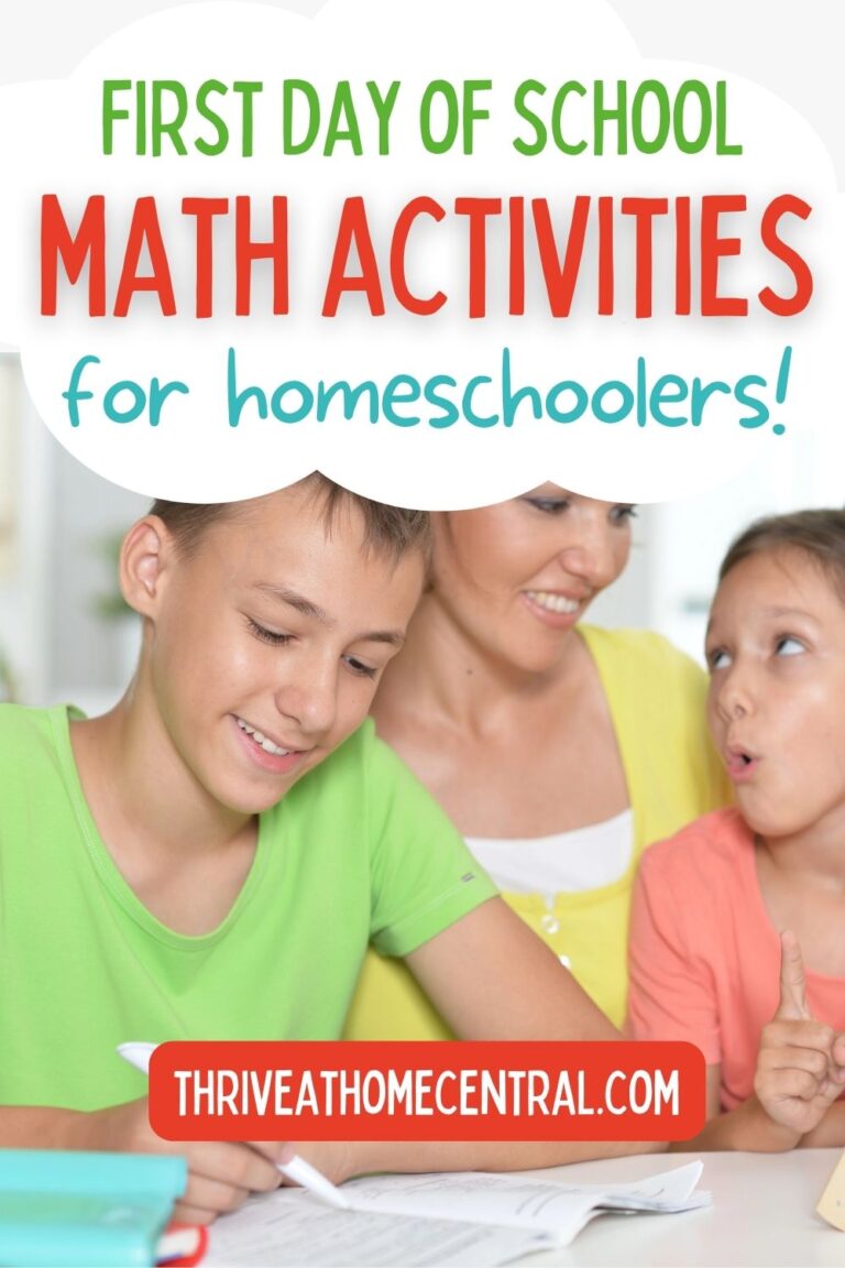 First Day of School Math Activities for Homeschoolers - Thrive at Home